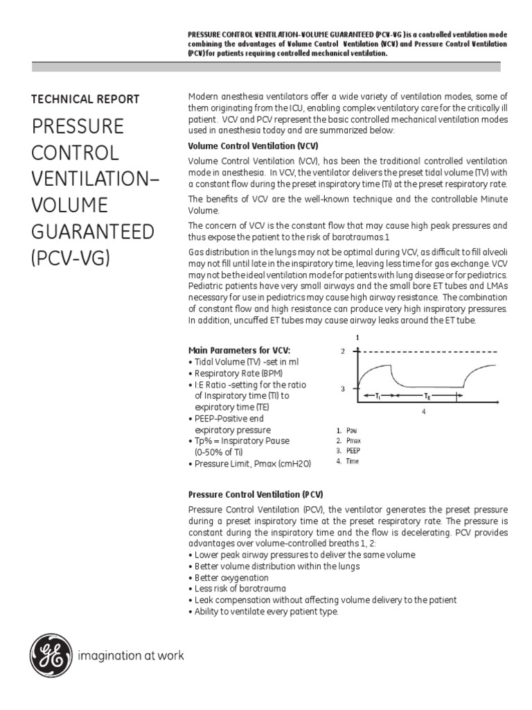 GEHC Technical Report Pressure Control Ventilation Volume Guaranteed ...