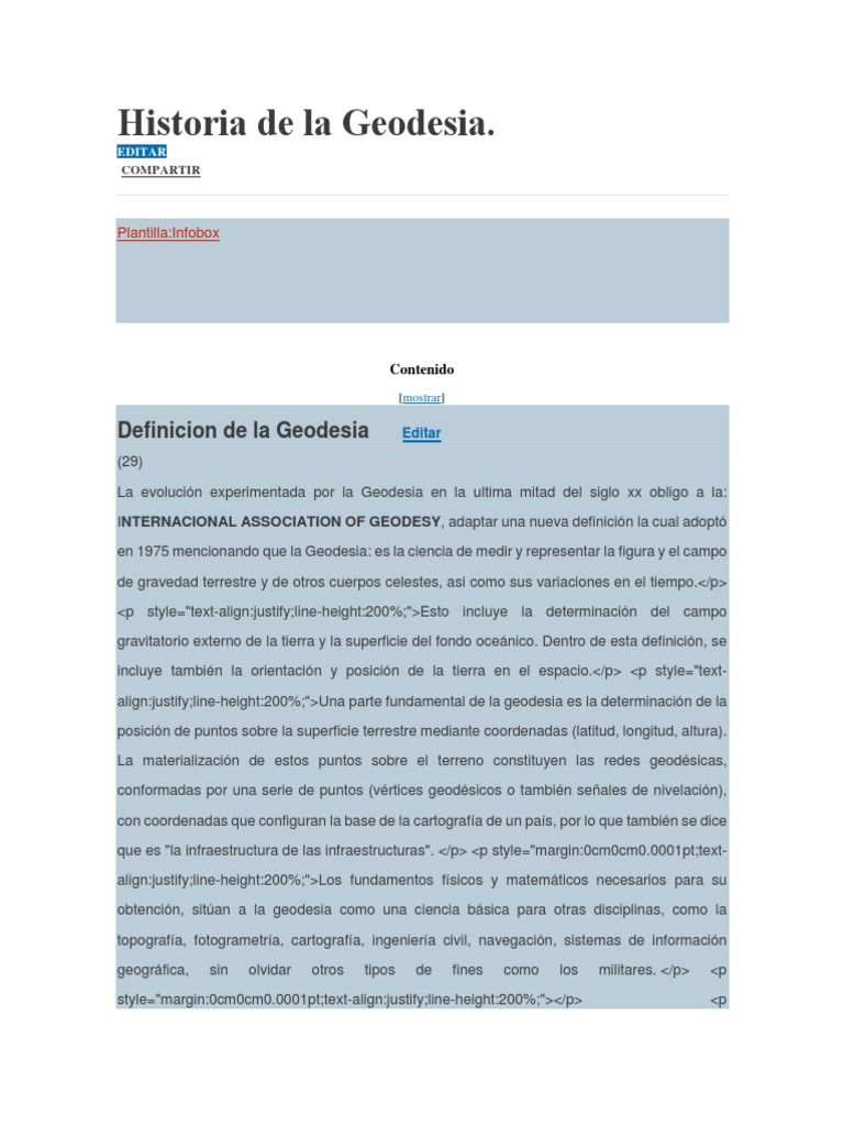 Historia y Evolución de la Geodesia | PDF | Geodesia | Agrimensura