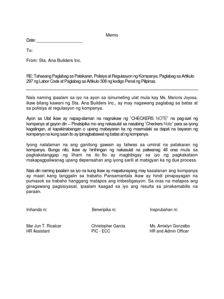Notice To Explain in Tagalog | PDF Notice To Explain in Tagalog | PDF