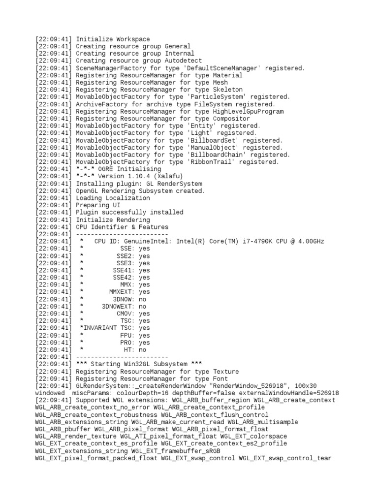 OGRE Initialization Log for MB9245/MB9148 | PDF | Shader | Computer Graphics