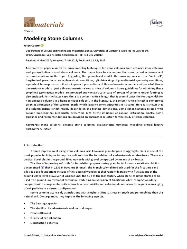 Materials: Modeling Stone Columns | PDF | Soil Mechanics | Stress (Mechanics)