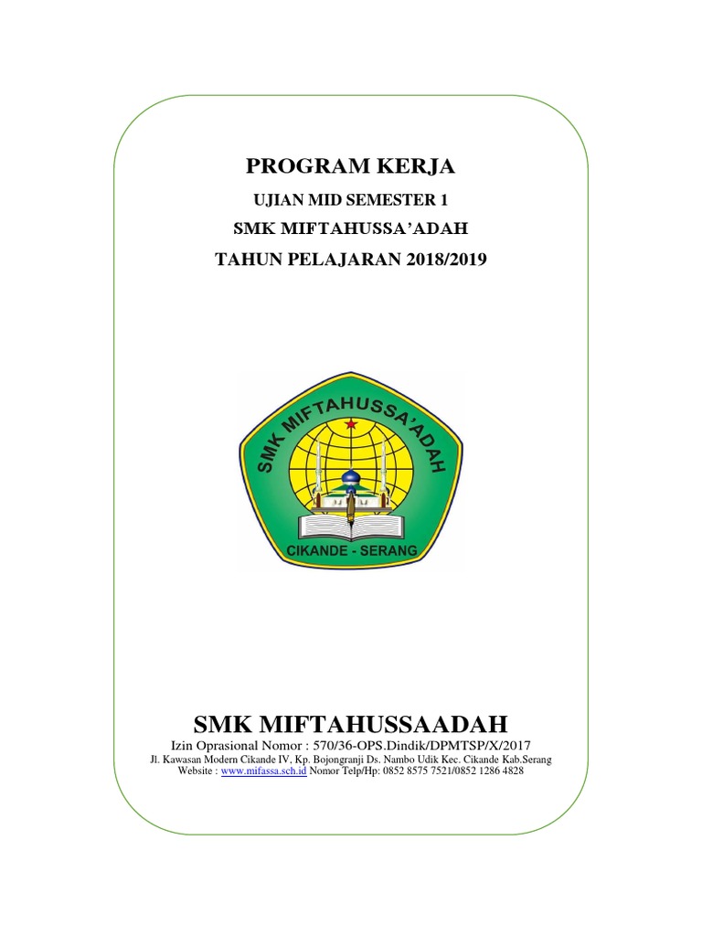 Program Kerja UTS | PDF