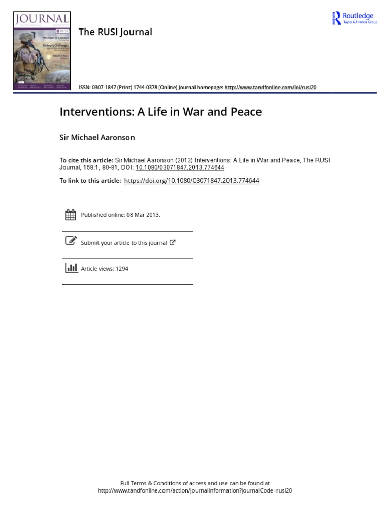 Interventions A Life in War and Peace PDF | PDF | United Nations ...