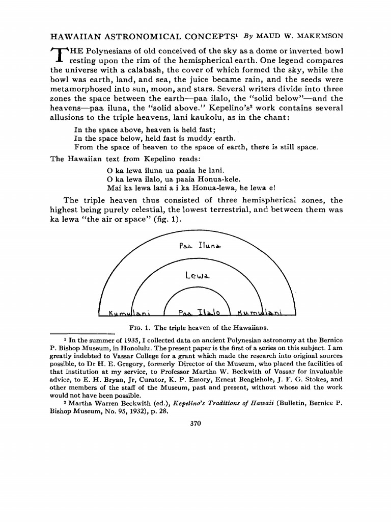 Hawaiian Astronomy I | PDF | Sky | Equator