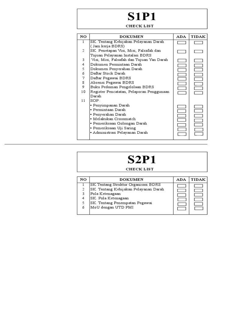 Check List Dokumen Akreditasi | PDF