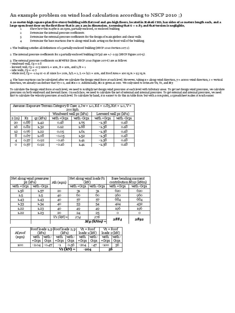 An Example Problem on Wind Load Calculation According to NSCP 2010 ...