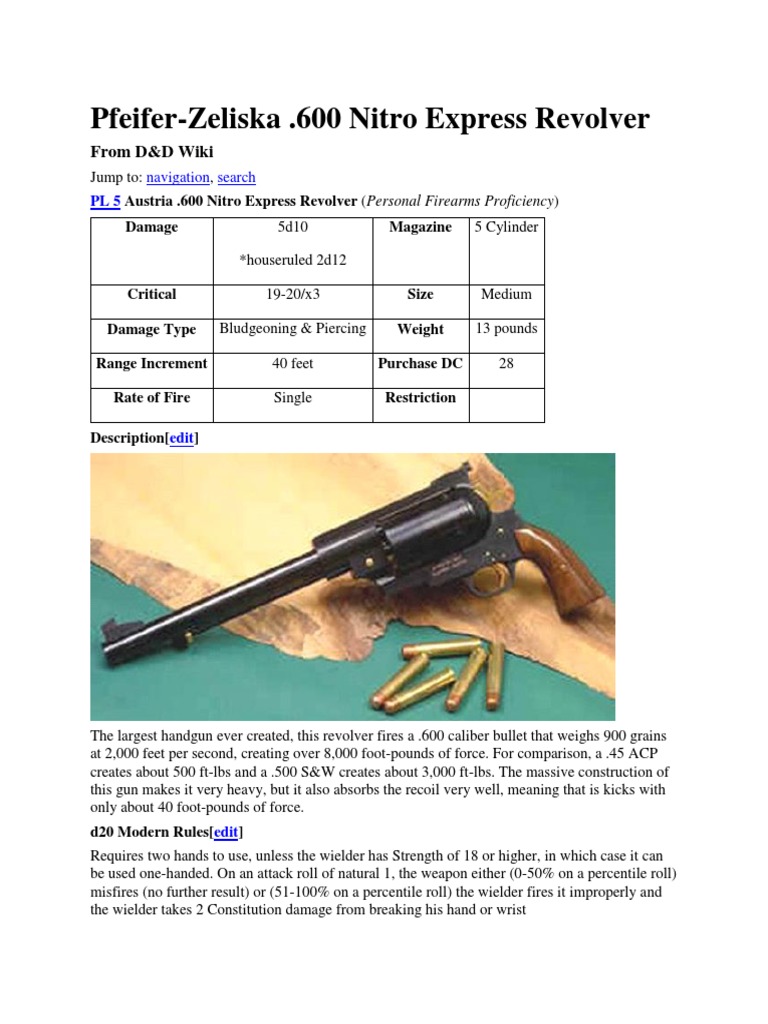 .600 Nitro Express Revolver | PDF