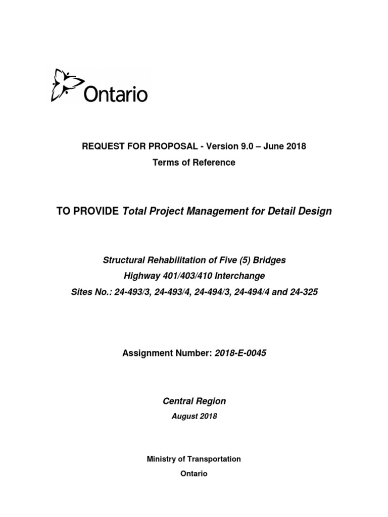 RFP V9.0 - Terms of Reference - GWP 2209-16-00 | PDF | Request For ...