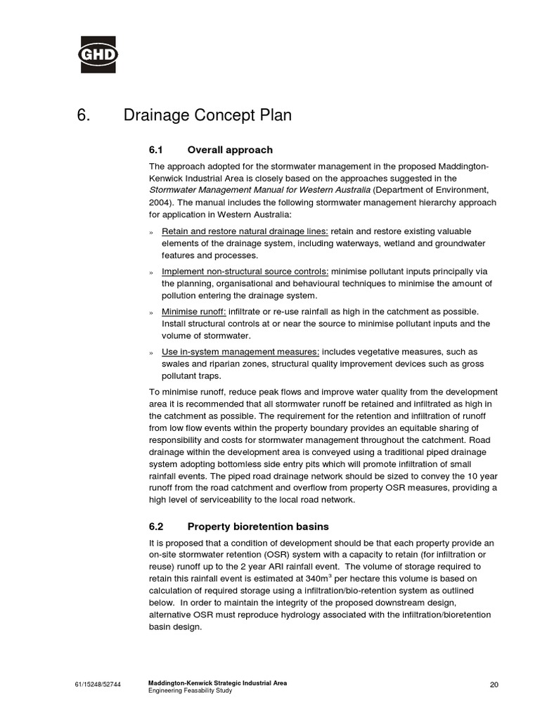 Drainage Concept Plan: 6.1 Overall Approach | PDF | Stormwater ...
