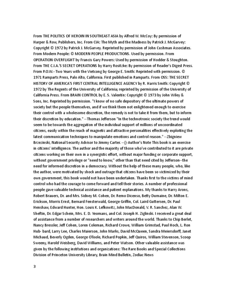 Operation Mind Control - 1 | PDF | Hypnosis | Amnesia