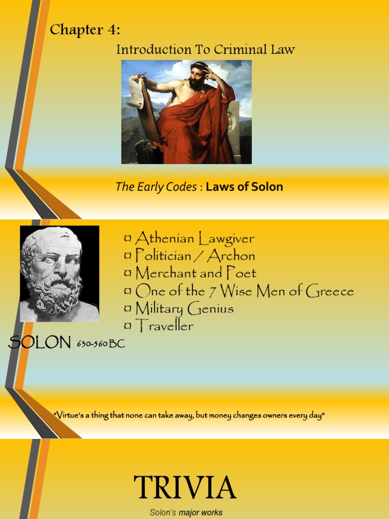 Introduction To Criminal Law: The Early Codes: Laws of Solon | PDF