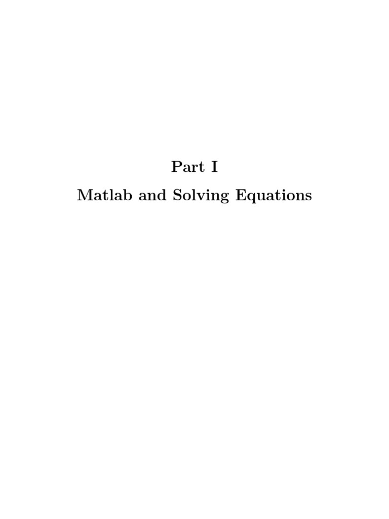 MatLab and Solving Equations | PDF | Matrix (Mathematics) | Matlab