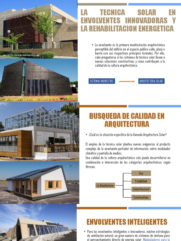 La Tecnica Solar en Envolventes Innovadoras y La | PDF | Energía solar ...