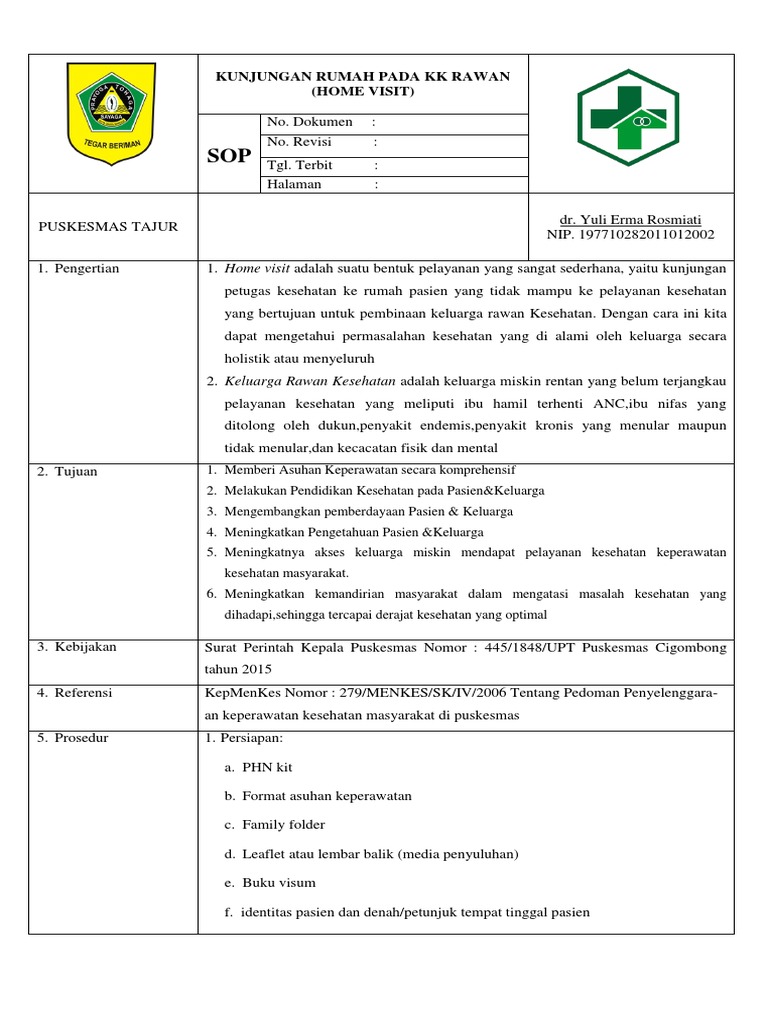 SOP Home Visit | PDF