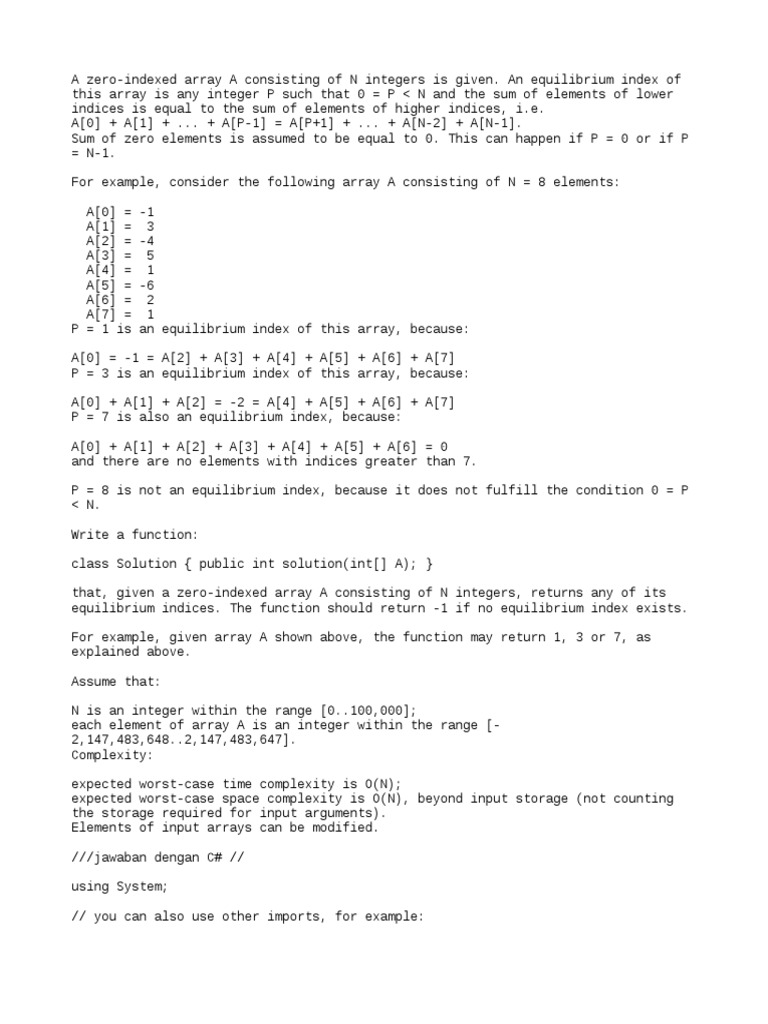Test Codility Pdf Array Data Structure Integer Computer Science