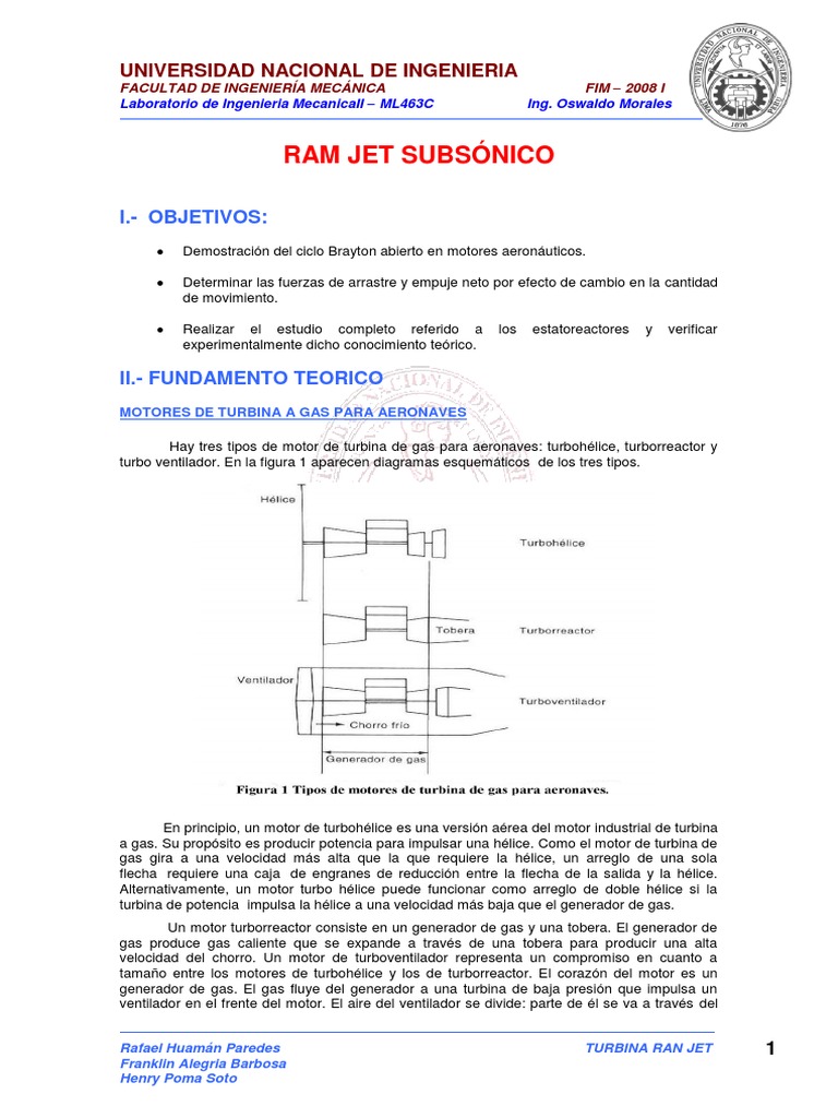 UNI National Engineering University Ram Jet Lab Report | PDF | Jet ...
