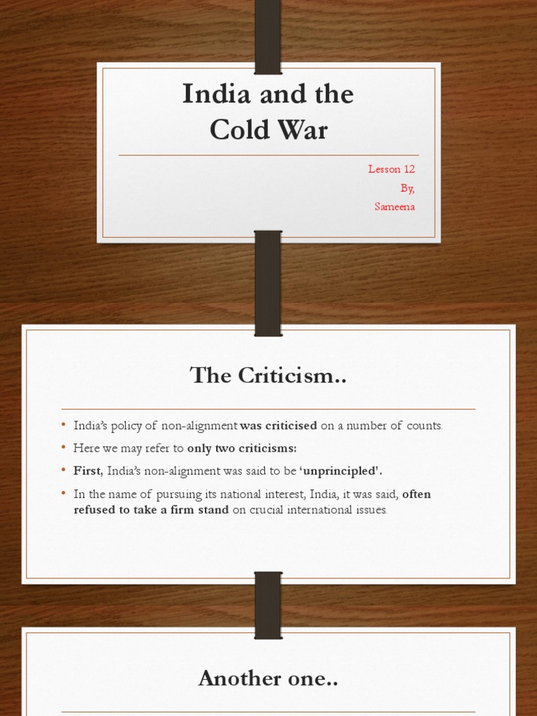 India and The Cold War: Lesson 12 By, Sameena | PDF