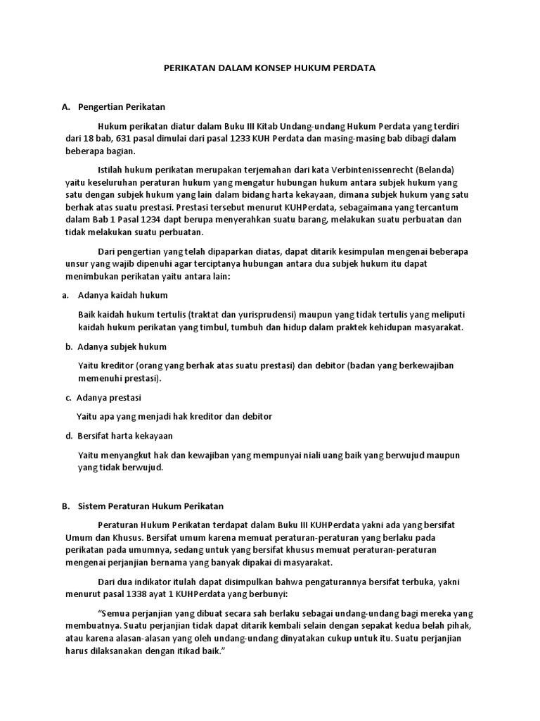 Contoh Kasus Perikatan | PDF