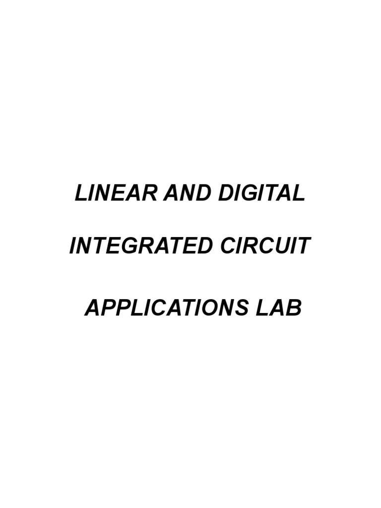 Linear & Digital IC Lab Exercises | PDF
