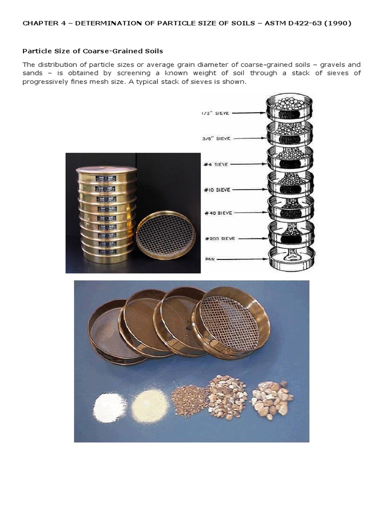 Chapter 4 - Determination of Particle Size of Soils - Astm D422-63 ...