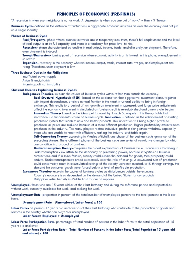 Understanding Business Cycles and Unemployment | PDF | Inflation ...