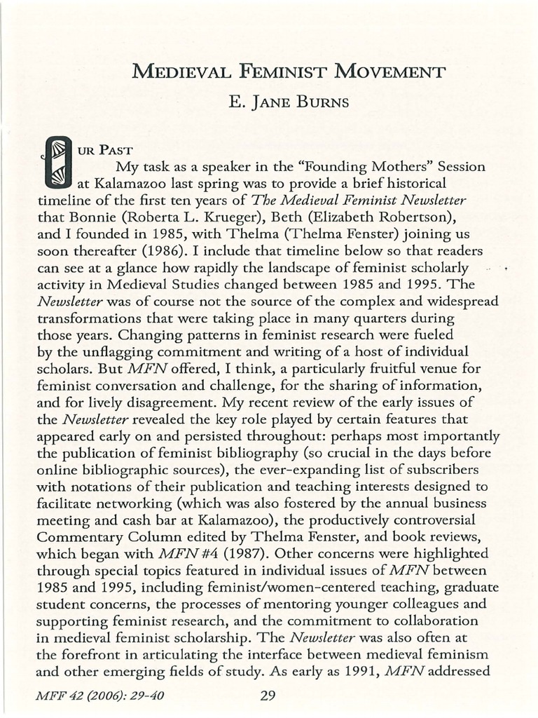 Medieval Feminism: A Historical Overview | PDF | Feminism | Gender Studies