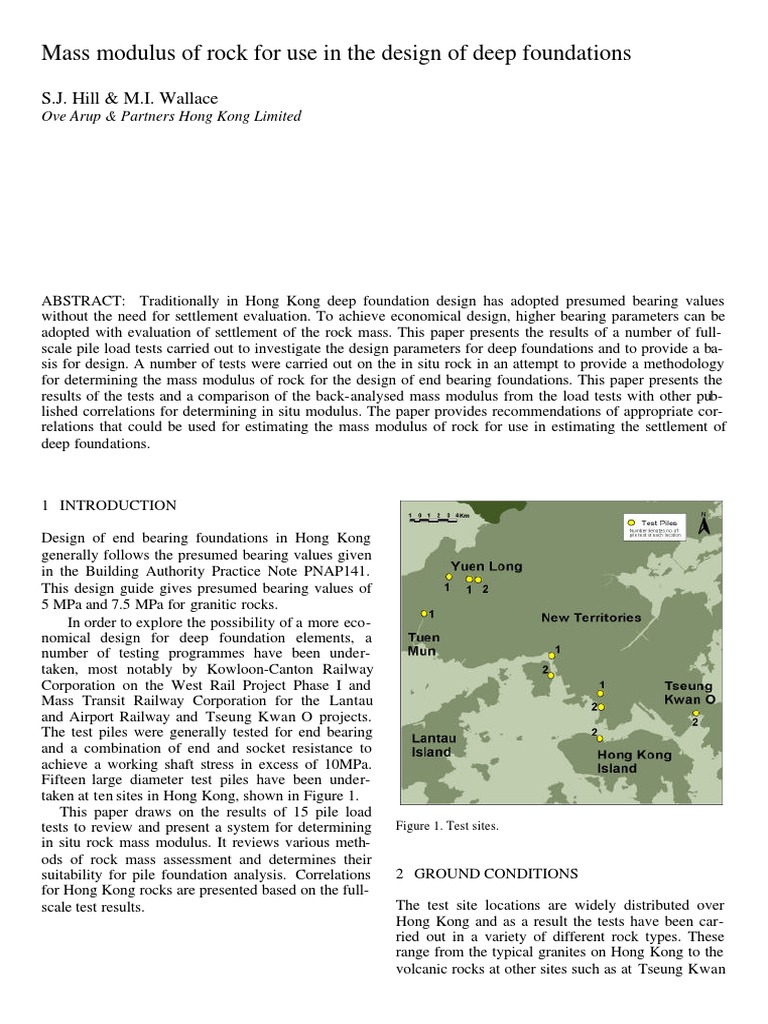 366-Mass Modulus of Rock For Use in The Design | PDF | Young's Modulus ...