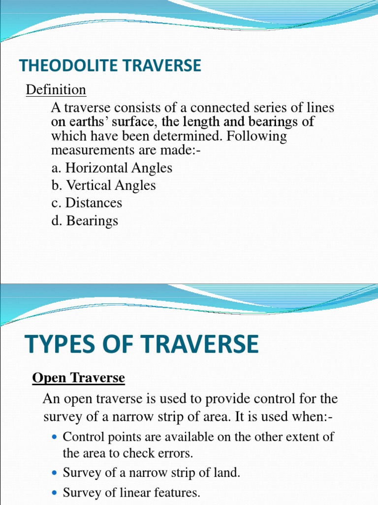 Theodolite Traverse | PDF | Surveying | Geomatics