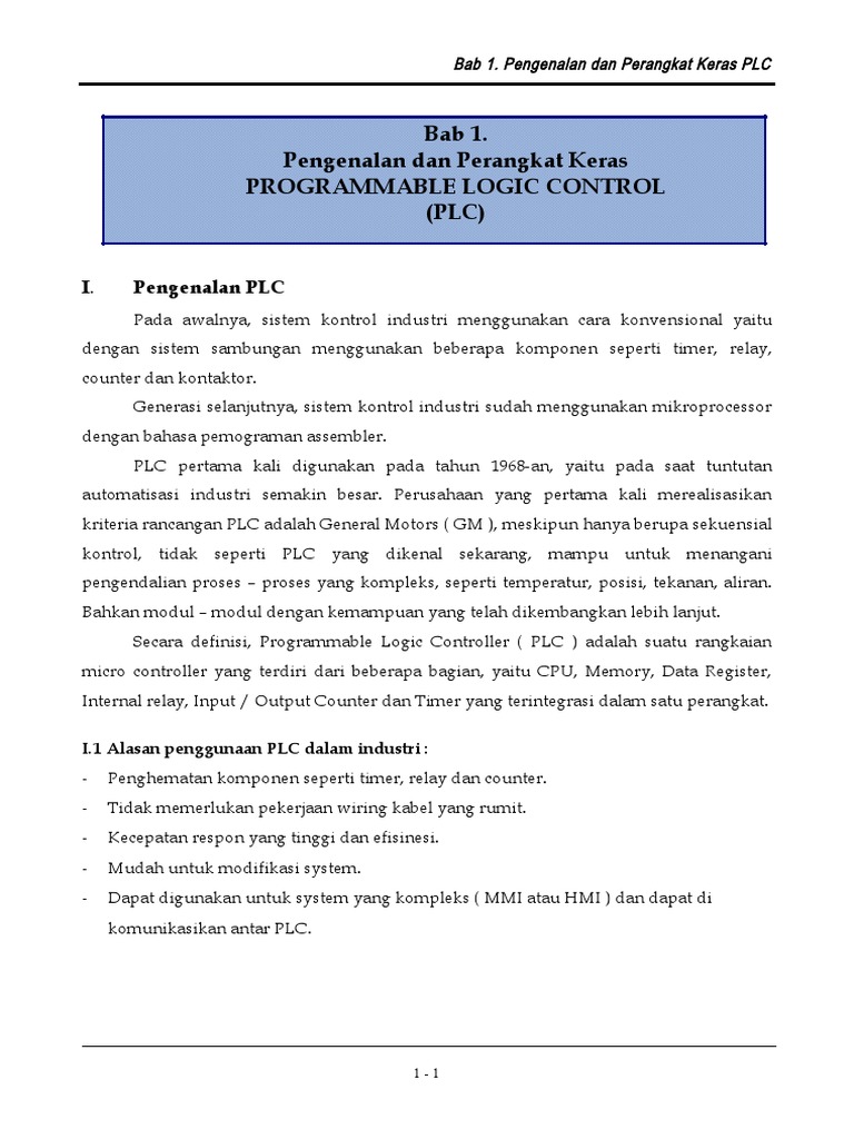 Pengenalan PLC BAB1 | PDF