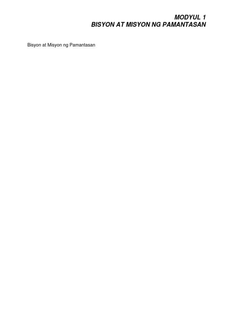 Bisyon at Misyon PNU | PDF