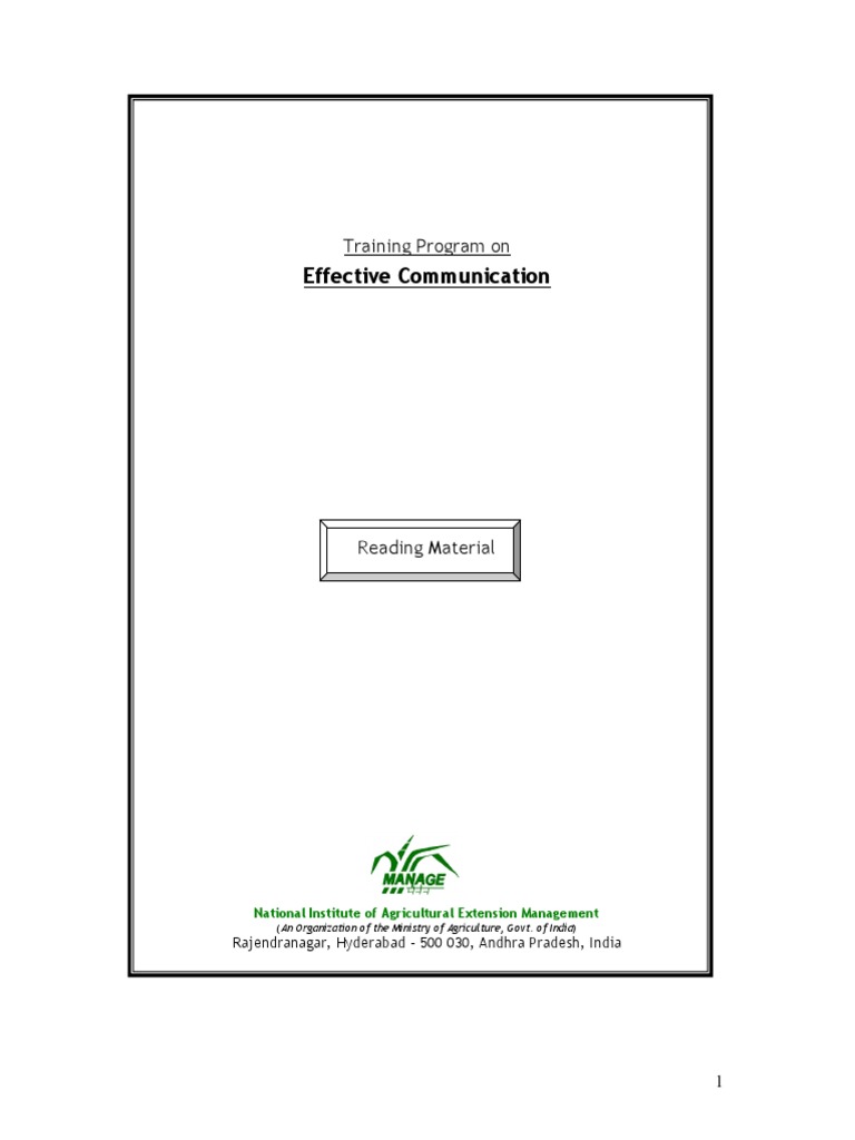 Effective Communication PDF | PDF | Nonverbal Communication | Body Language