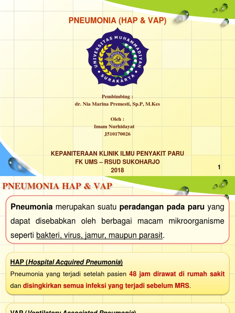 Pneumonia HAP VAP | PDF | Sains & Matematika