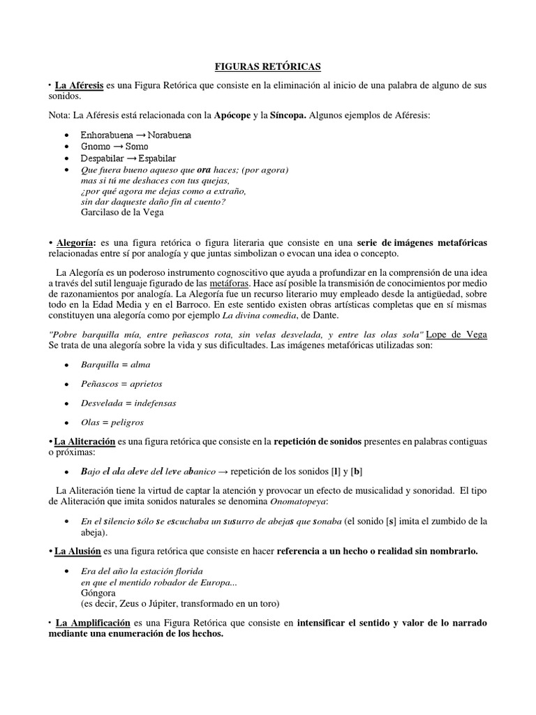 Figuras Retóricas | PDF | Métrica (poesia) | Rima