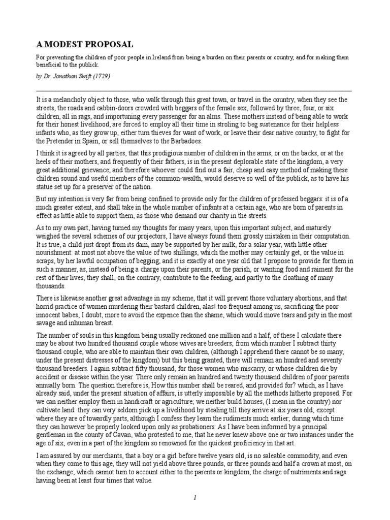 Modest Proposal | PDF