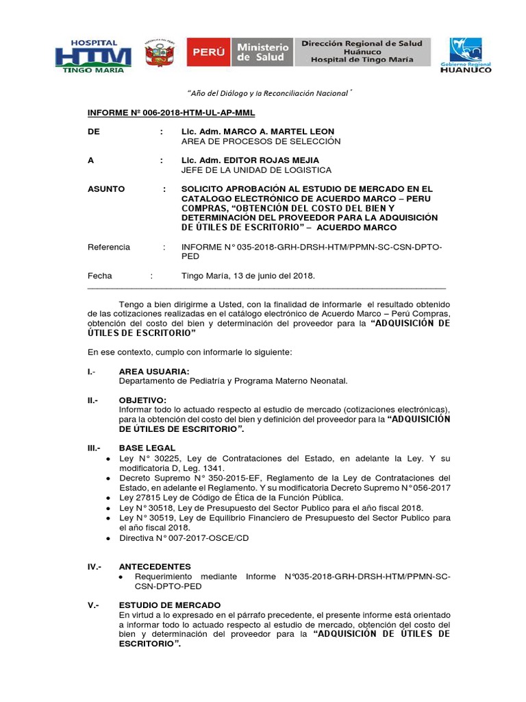 Informe - Peru Compras | PDF | Precios | Mercado (economía)