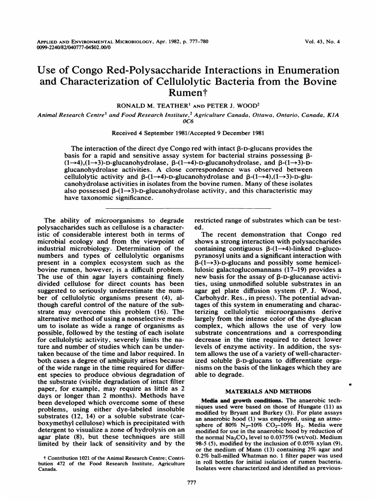 Use Congo Red-Polysaccharide Interactions in Enumeration and ...