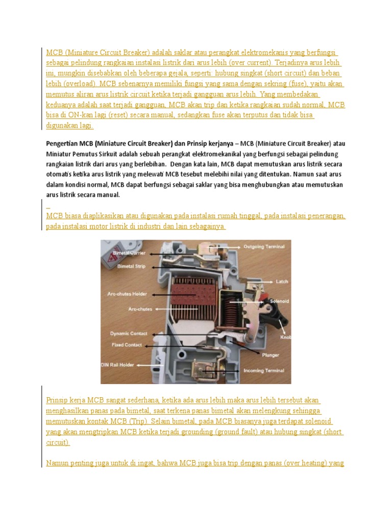 Panduan MCB untuk Instalasi Listrik | PDF | Sains & Matematika | Teknologi & Rekayasa