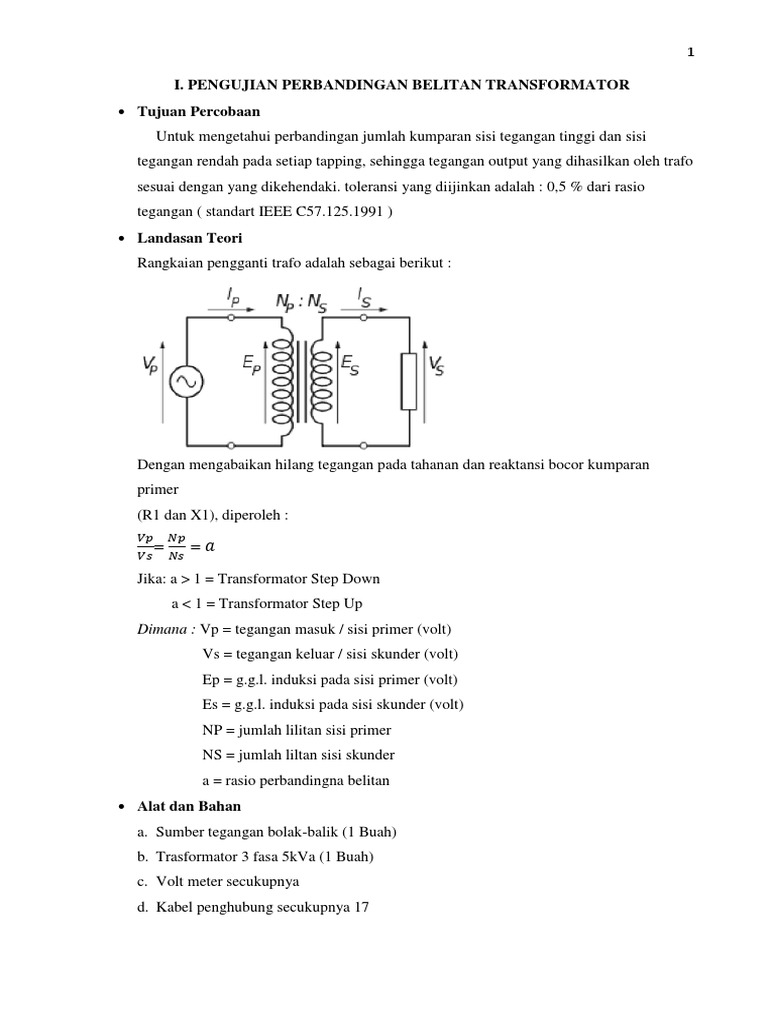 Makalah Pengujian Trafo | PDF