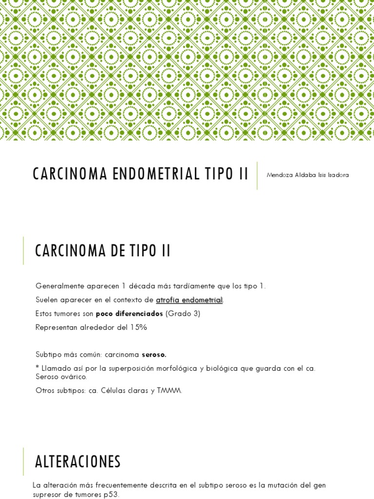 Carcinoma Endometrial Tipo II y TMMM | PDF | Sarcoma | Cáncer