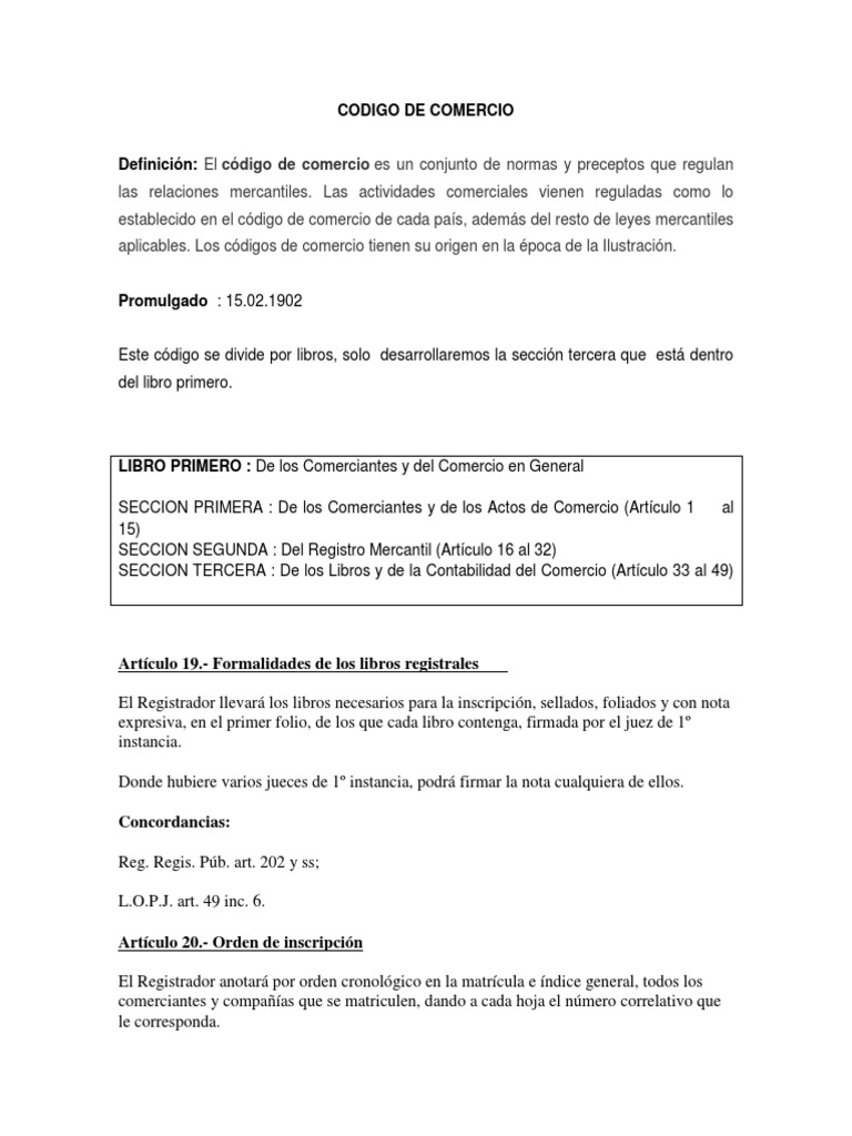 Código de Comercio: Normas y Contabilidad | PDF | Contabilidad | Business