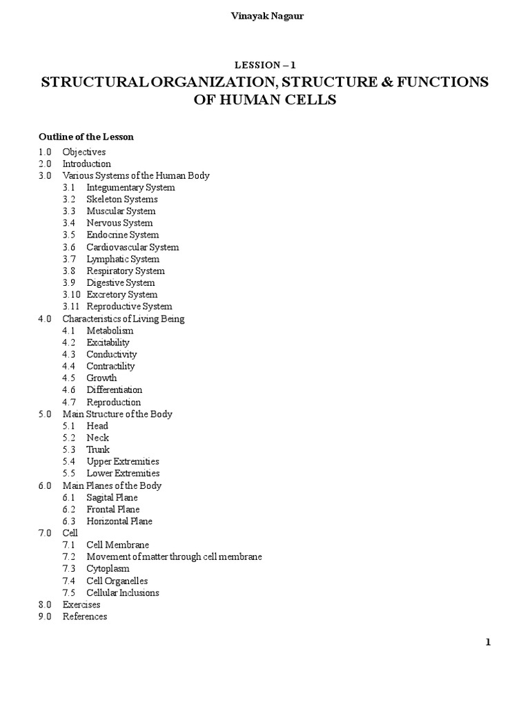 Structural Organization of Human Body Tutorial 2 | PDF | Epithelium ...
