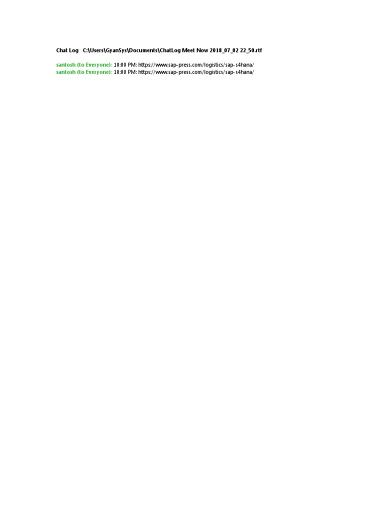 SAP S/4HANA Logistics Chat Log | PDF