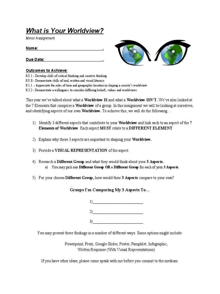 what is your worldview | World View | Behavior Modification | Free 30 ...