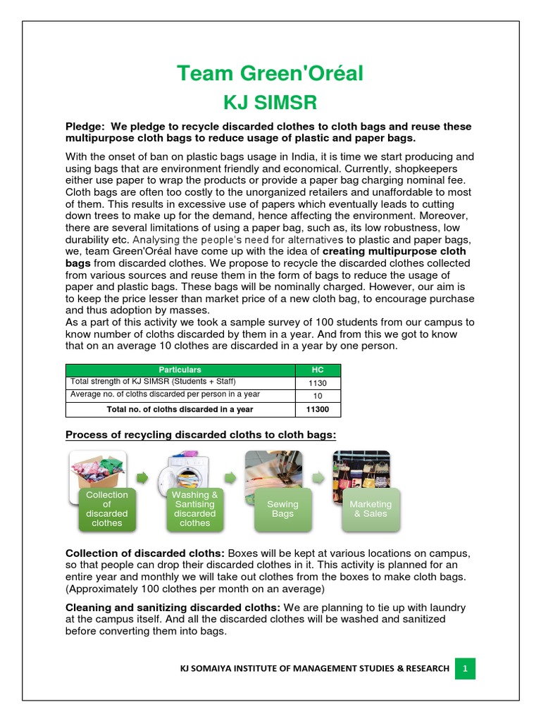 Green Pledge | PDF | Recycling | Clothing