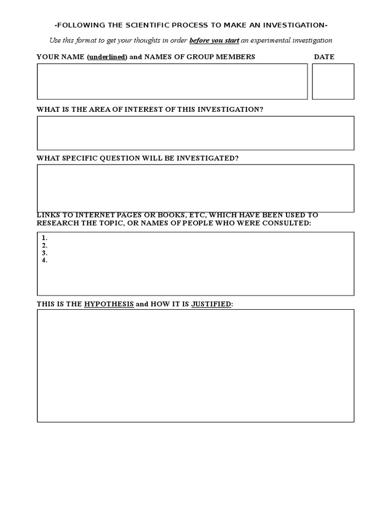 Planning Investigation Template | PDF