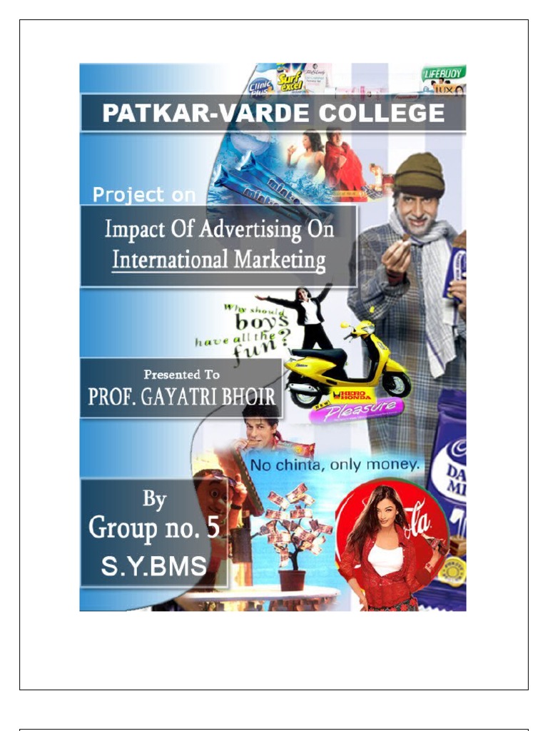 Final Copy of International Marketing Project On ADVERTISING | PDF ...