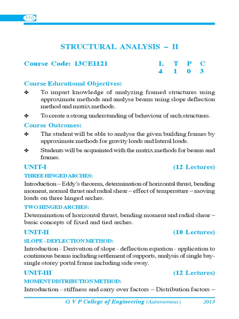 Structural Analysis-II PDF | PDF | Beam (Structure) | Structural Analysis