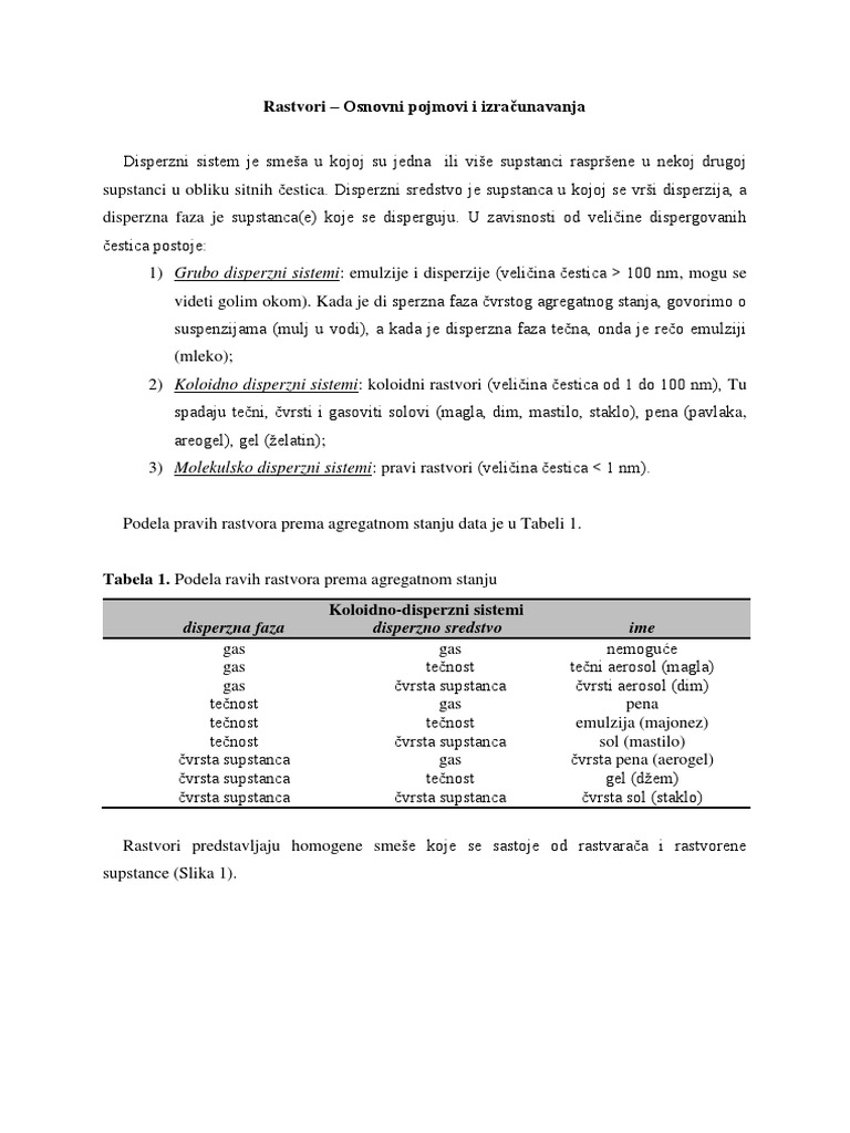 Rastvori - Rješeni Zadaci PDF | PDF