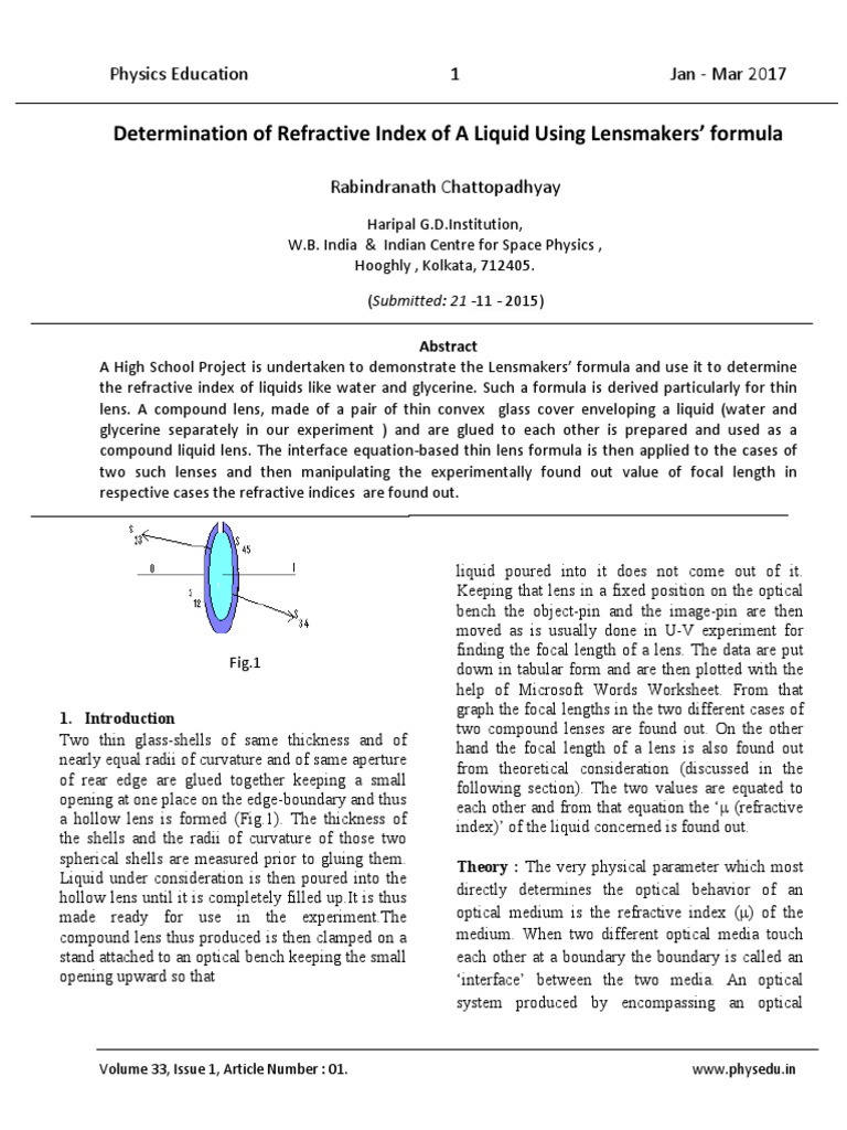 Measurement of Ri | PDF | Lens (Optics) | Optics