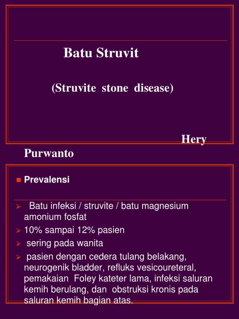Penyakit Batu Struvit: Gejala dan Pengobatan | PDF